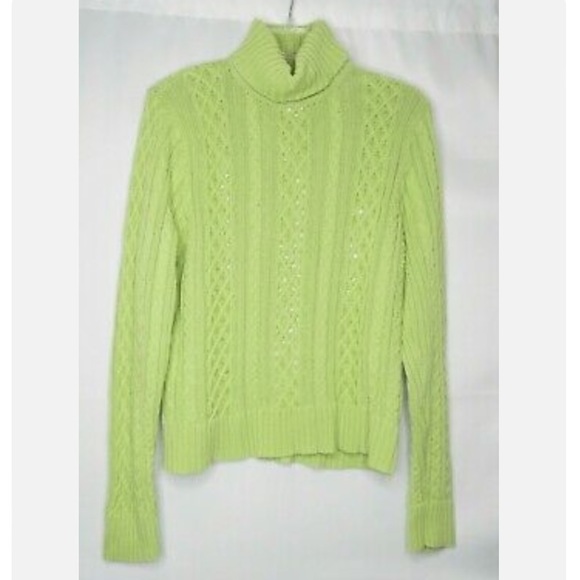 Wain Scott | Sweaters | Wainscott Green Cable Knit Turtleneck Sweater ...